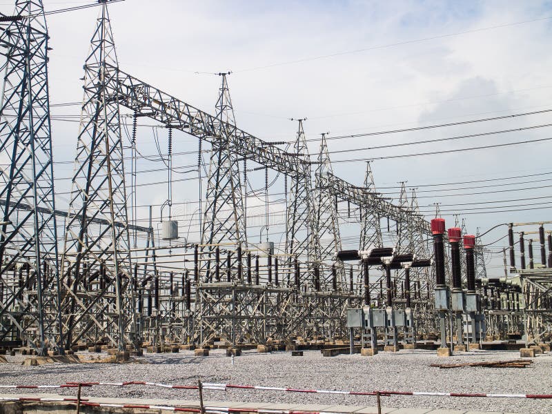 Part of High-voltage Substation Stock Photo - Image of insulator ...
