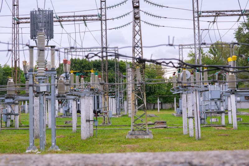 Part of High-voltage Substation with Switches and Disconnectors Stock ...