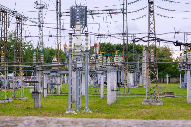 Part of High-voltage Substation with Switches and Disconnectors Stock ...