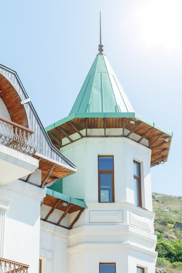 Part of the House, the Roof in the Form of a Cone Stock Photo - Image ...