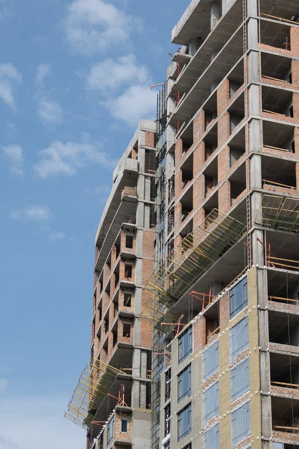 Part of the House Under Brick Construction. Building Concept Stock ...