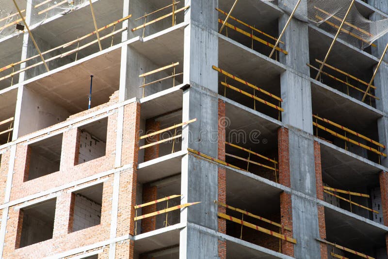 Part of the House Under Brick Construction. Building Concept Stock ...