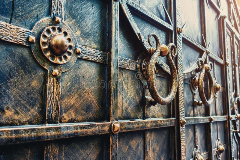 Part of an Iron Forged Vintage Gate Stock Photo - Image of ...