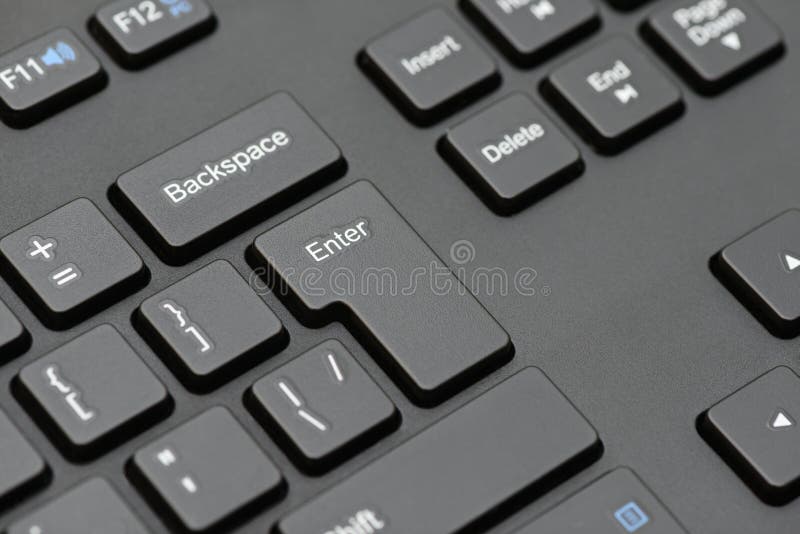 Part of the Keyboard with the ENTER Key Stock Photo - Image of internet ...