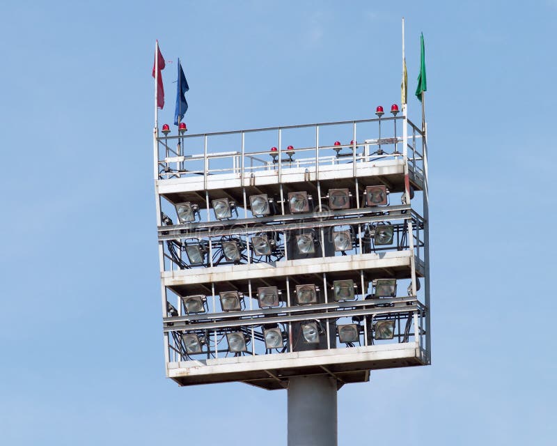 Part of Lantern Tower with Lighting Equipm Stock Photo - Image of green ...