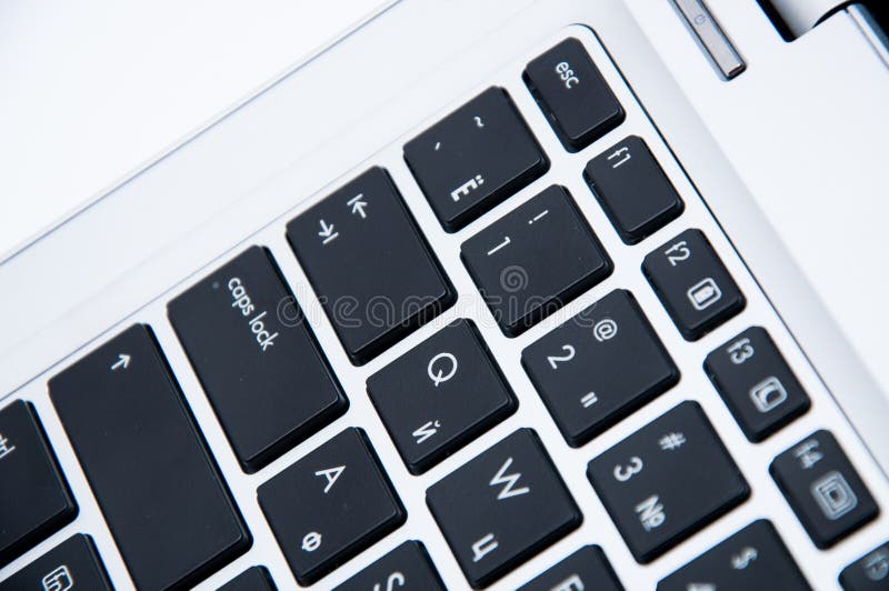 Part of a Laptop Keyboard on a White Background Stock Photo - Image of ...