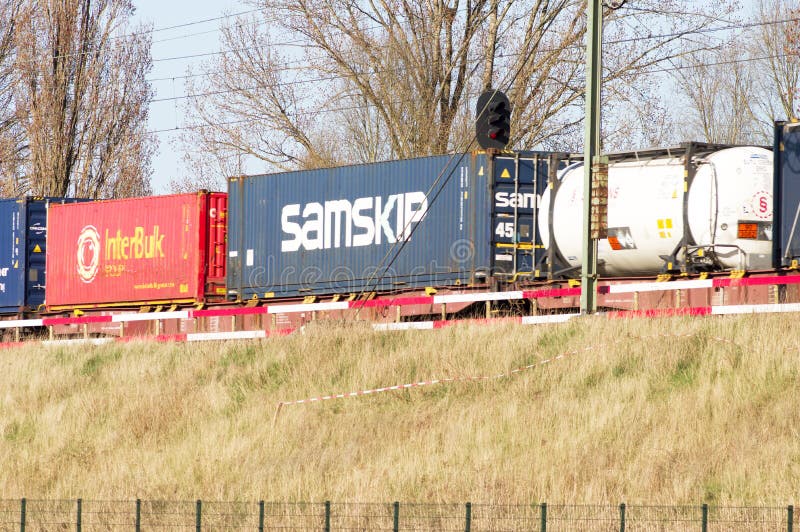 Part of a Large Freight Train Editorial Image - Image of transport ...