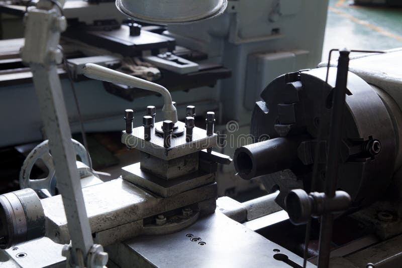 Part of the lathe stock photo. Image of machinery, detail - 76661290