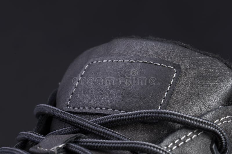 Part of a Leather Boot Close-up. Stock Image - Image of fashion, casual ...
