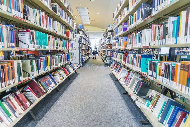Interior of a Library with Book Racks Editorial Photo - Image of ...