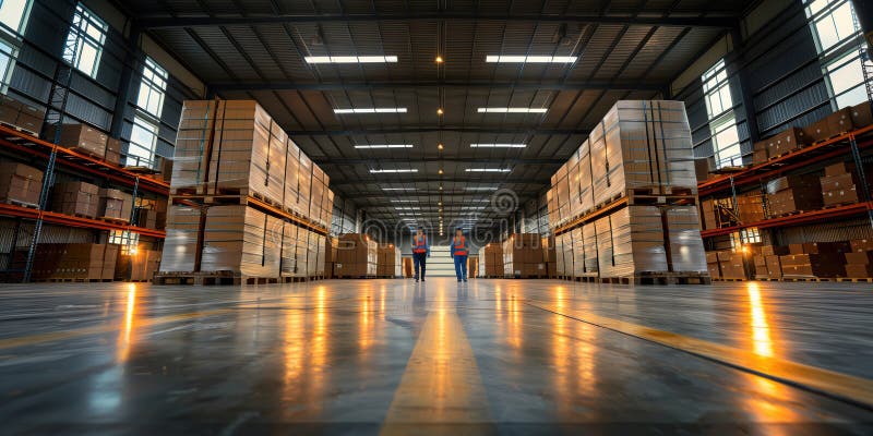 Inside a Logistics Distributions Warehouse Stock Illustration ...