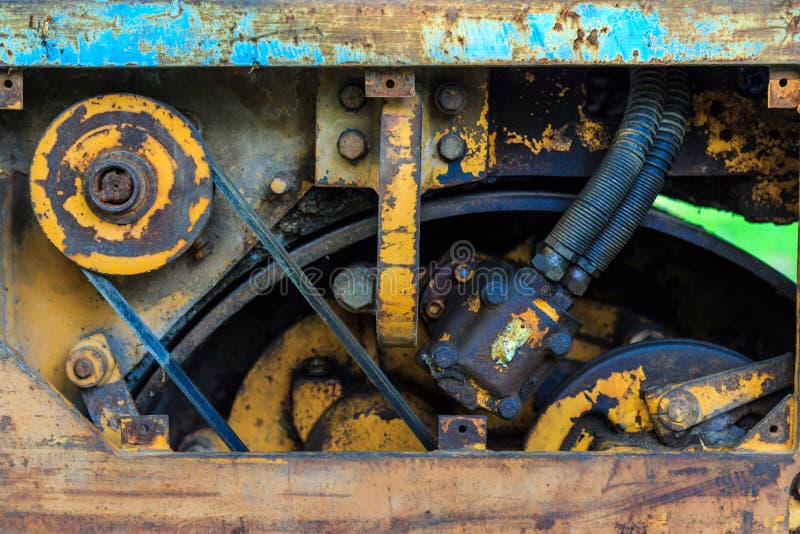 A Part of Machine from an Old Road Roller. Stock Image - Image of ...