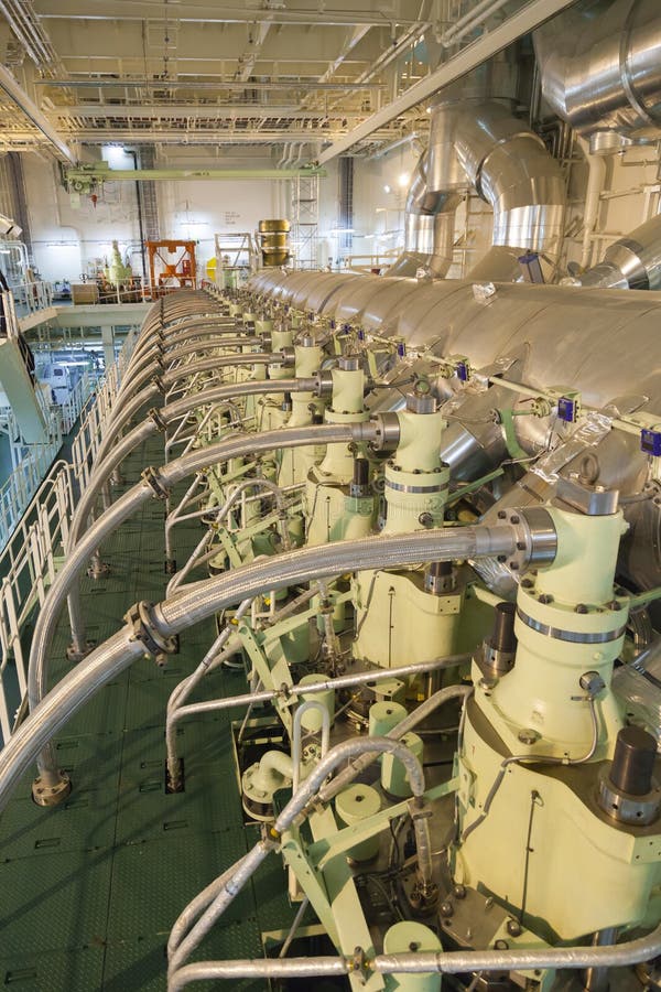 Part of the Main Engine of a Big Ship Stock Image - Image of closeup ...