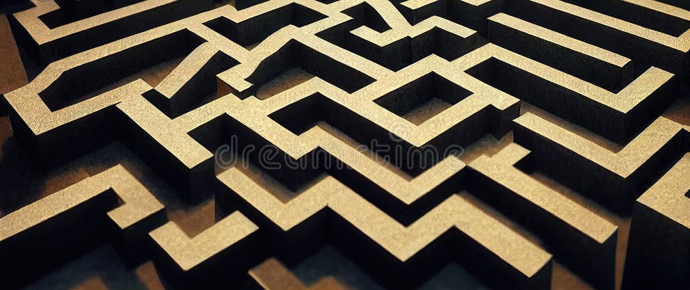 A Part of a Maze with Diagonal Parts, Ai Generated Image Stock ...