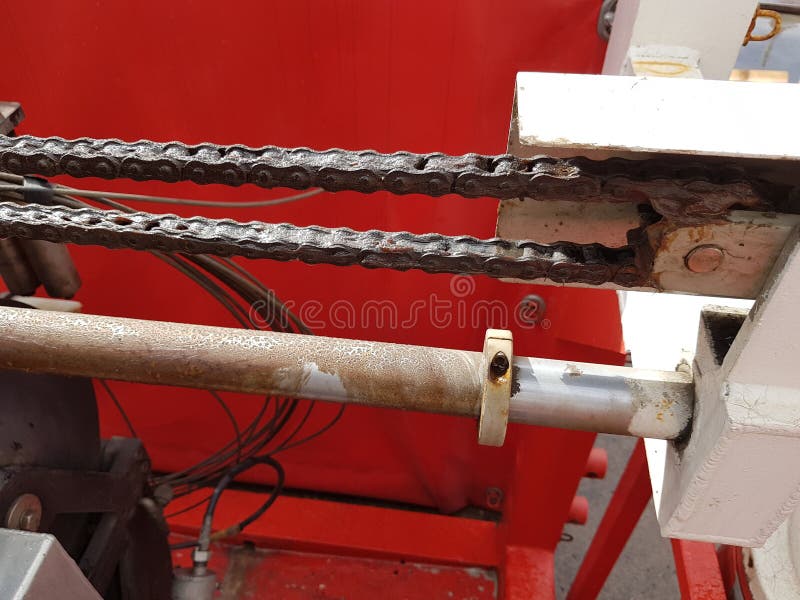 Chain Attachment on the Rod for Control Stock Photo - Image of machine ...