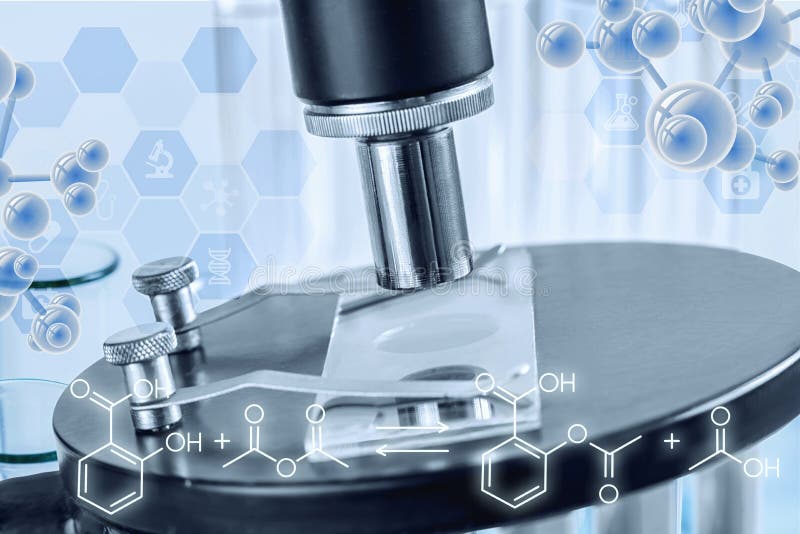 A Part of a Microscope in a Laboratory Stock Photo - Image of examine ...