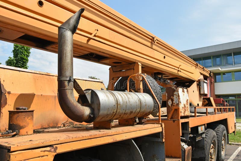 Part of a Mobile Crane Vehicle Stock Image - Image of hydraulic ...
