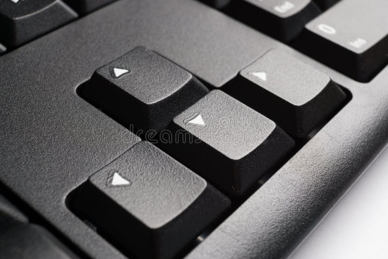 Part of Modern Black Computer Keyboard with Arrow Keys Stock Image ...