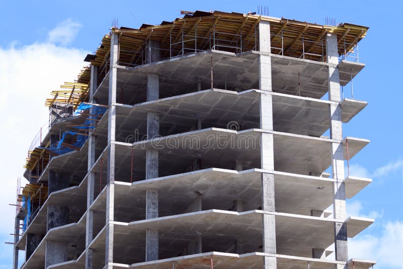 Part of Modern Building Under Construction and Sky Stock Image - Image ...
