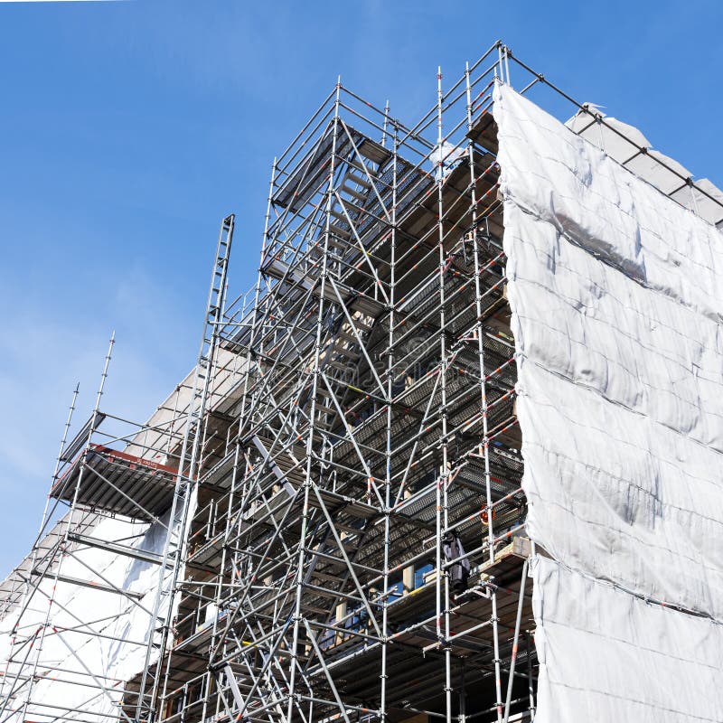 Part of New Building on Construction Site in Holland Stock Photo ...