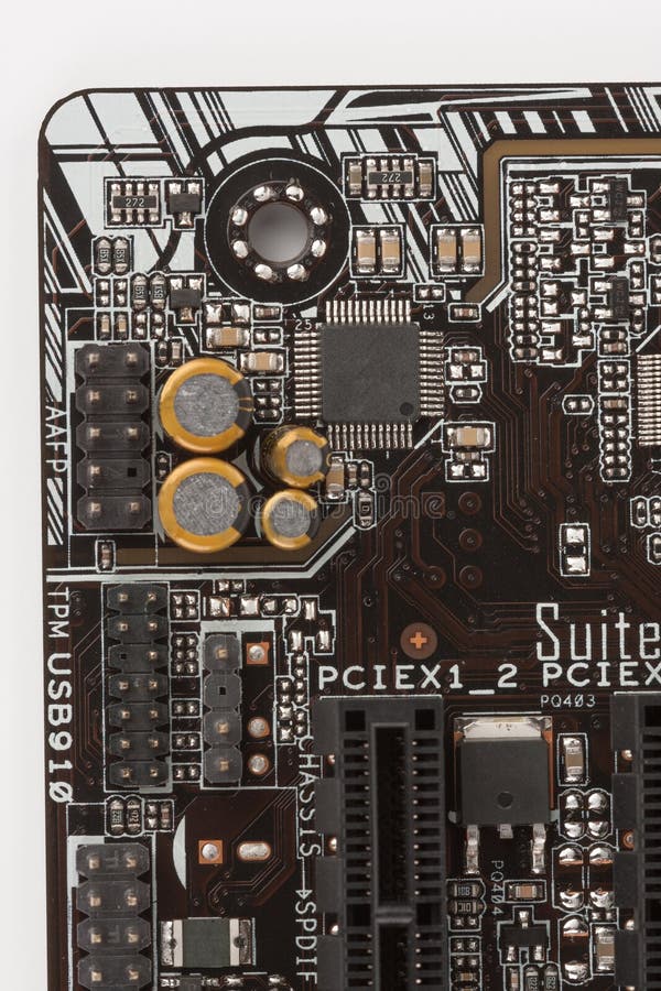 Part of New, Motherboard for Office PC. Stock Photo - Image of ...