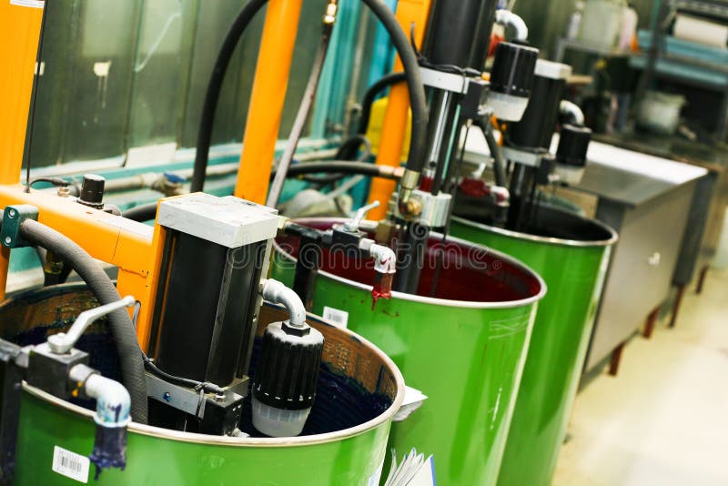 Part of Offset Printing Machine Stock Image - Image of cmyk, graphic ...