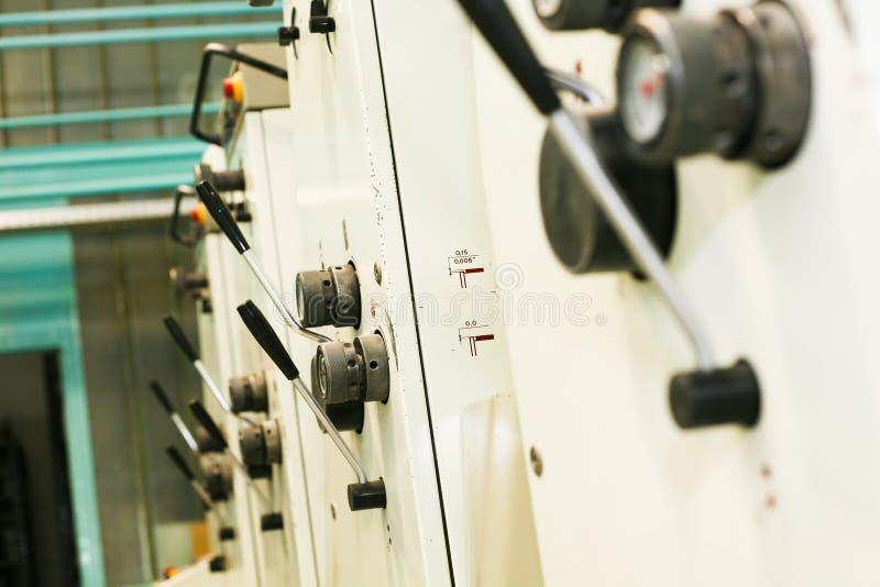 Part of Offset Printing Machine Stock Photo - Image of graphic, paper ...