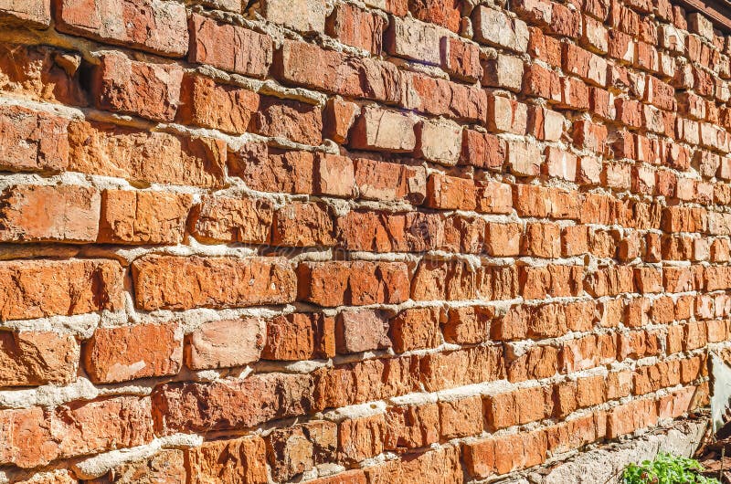 Part of Old Brickwork, Side View. Potholes and Defects in Brick Wall ...