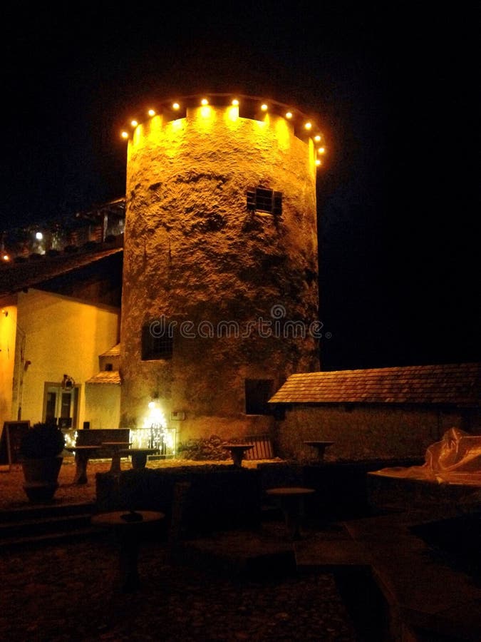 Castle stock image. Image of castle, night, sloveni - 122413821