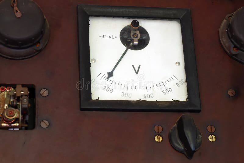 Antique Voltmeter Close View 1 Stock Photo - Image of fashioned ...
