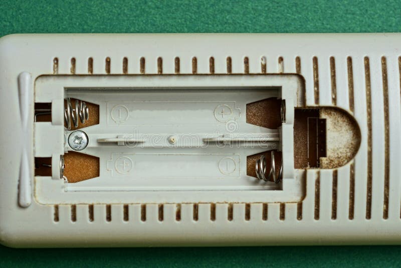 Part on Old Gray Plastic Remote Control Stock Photo - Image of backside ...