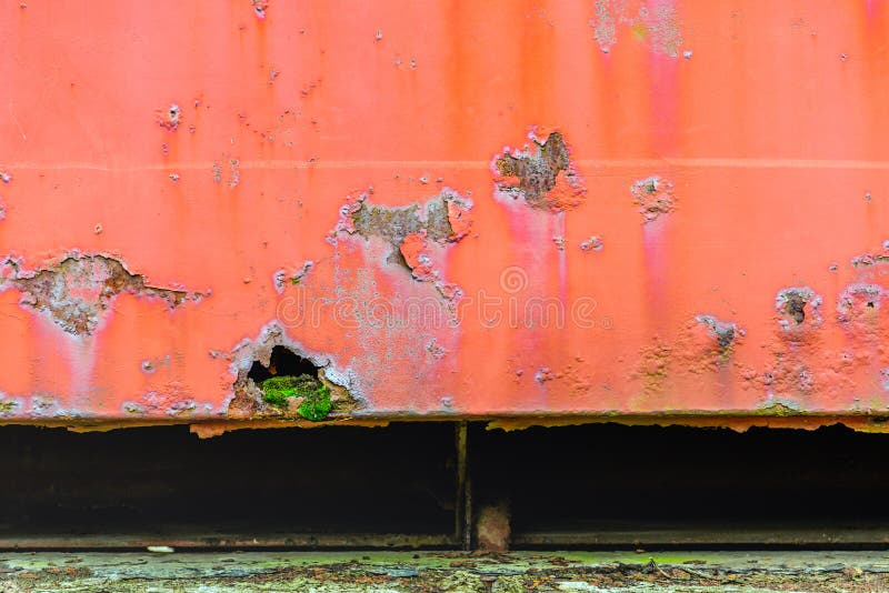 Part of an Old Railway Wagon with Flaking Red Paint Stock Image - Image ...
