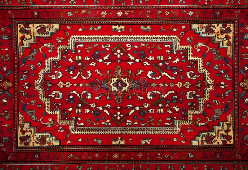 Part of Old Red Persian Carpet Texture, Abstract Ornament Stock ...