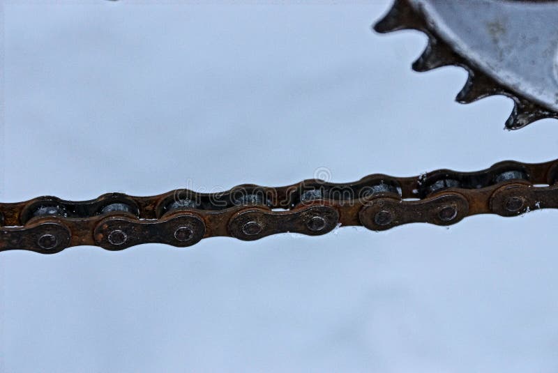 Rusty Bicycle Chain on a Bicycle Sprocket Stock Image - Image of ...