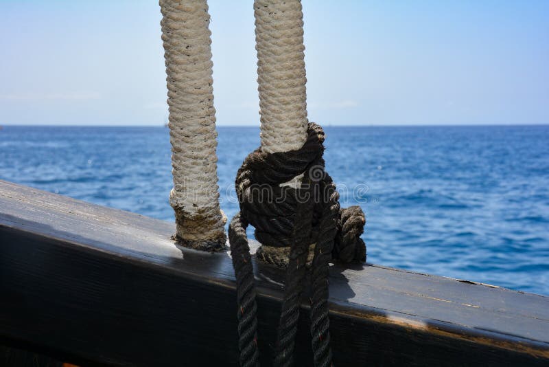Part of an Old Sailing Ship Facing the Open Sea Stock Image - Image of ...