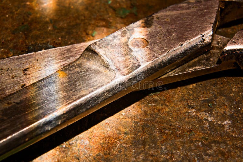Part of Old Scissors on a Metal Rusty Surface Stock Photo - Image of ...