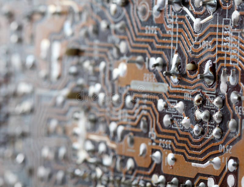 Part of Old Vintage Printed Circuit Board Stock Photo - Image of dust ...