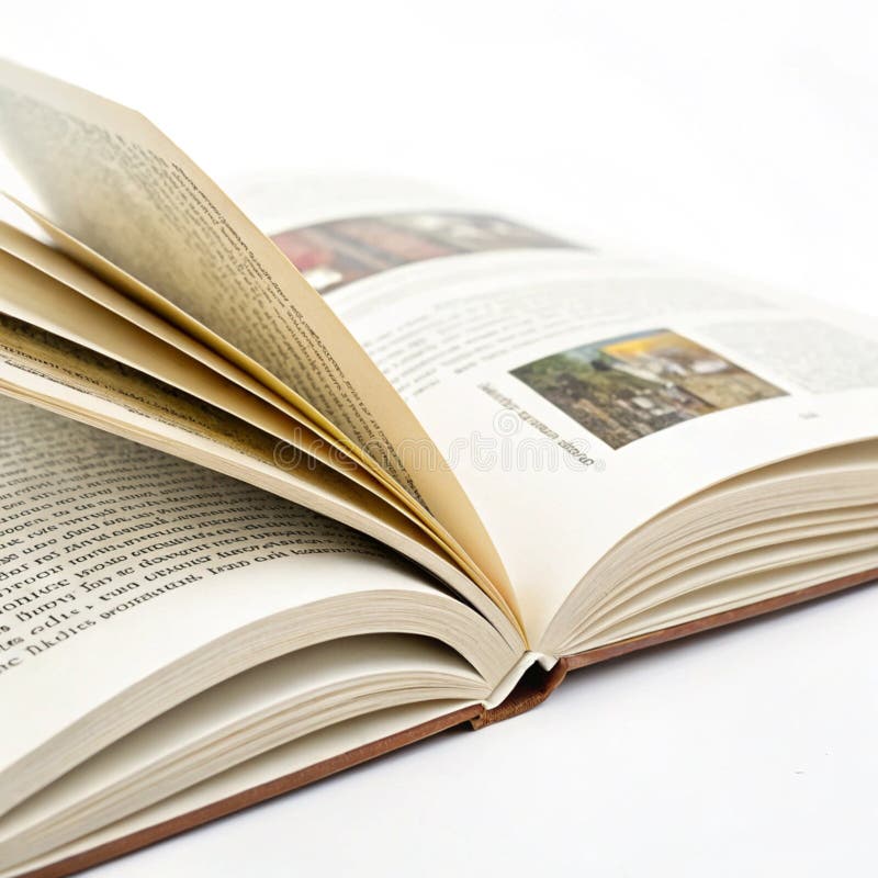 Part Open Book Isolated on White Background Stock Illustration ...