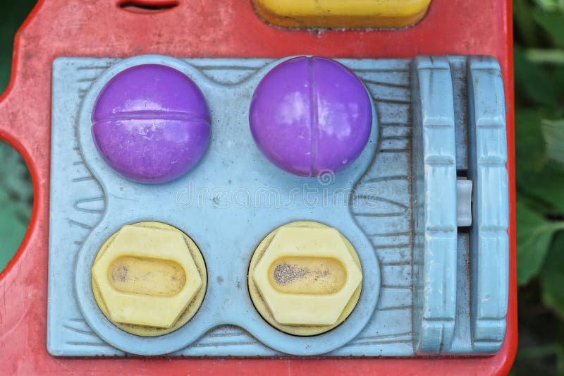 Part of the Panel of the Colored Plastic Panel of the Toy with Buttons ...
