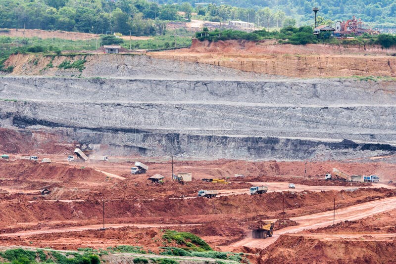 Part of a Pit with Big Mining Truck Working. Stock Photo - Image of ...