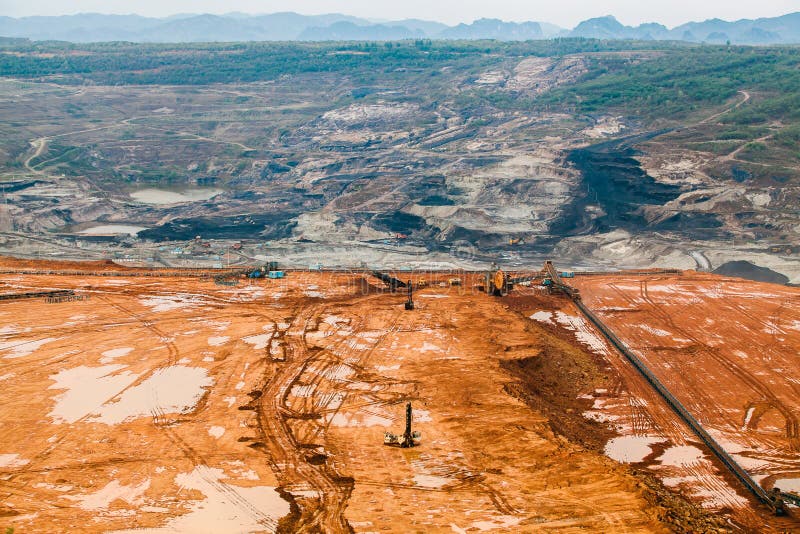 Part of a Pit with Big Mining Truck Working. Stock Photo - Image of ...