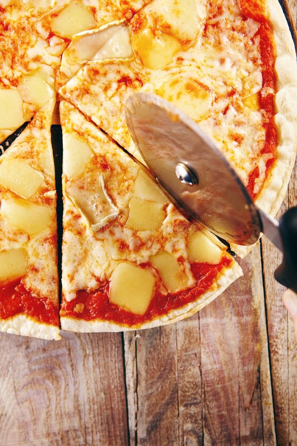 Pizza Four Cheeses or Ai Quattro Formaggi Pizza Stock Photo - Image of ...