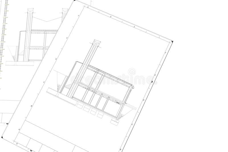 Part Plan of Architectural Project on the White Background Stock ...