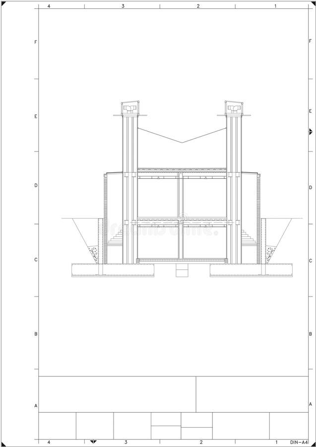 Part Plan of Architectural Project on the White Background Stock ...