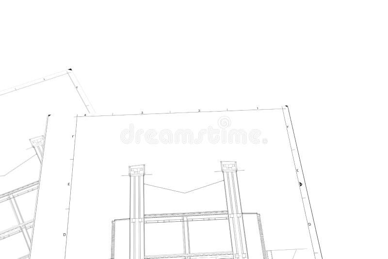 Part Plan of Architectural Project on the White Background Stock ...