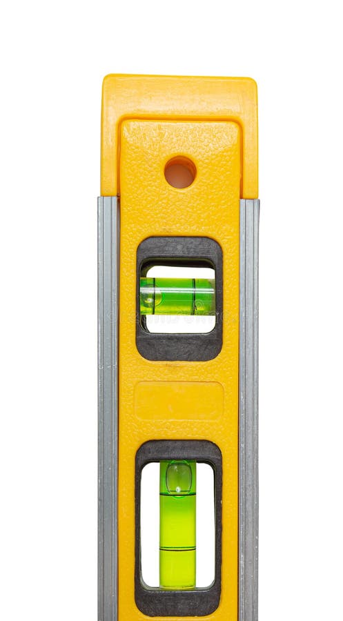 Part of Plastic Yellow Construction Level Isolated on White Stock Photo ...