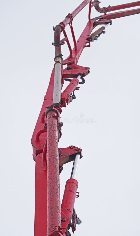 Part of Pressure Pipes System Boom Pump Pouring Concrete Machine Stock ...