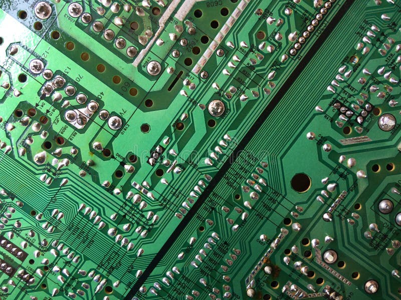 Part of a Printed Circuit Board of a Computer Stock Photo - Image of ...
