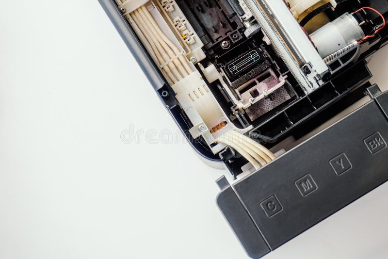 Part of Printer on Light Background. View from Top. Background Stock ...