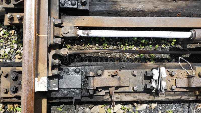 Part of the Railroad Switch Top View Stock Photo - Image of perspective ...